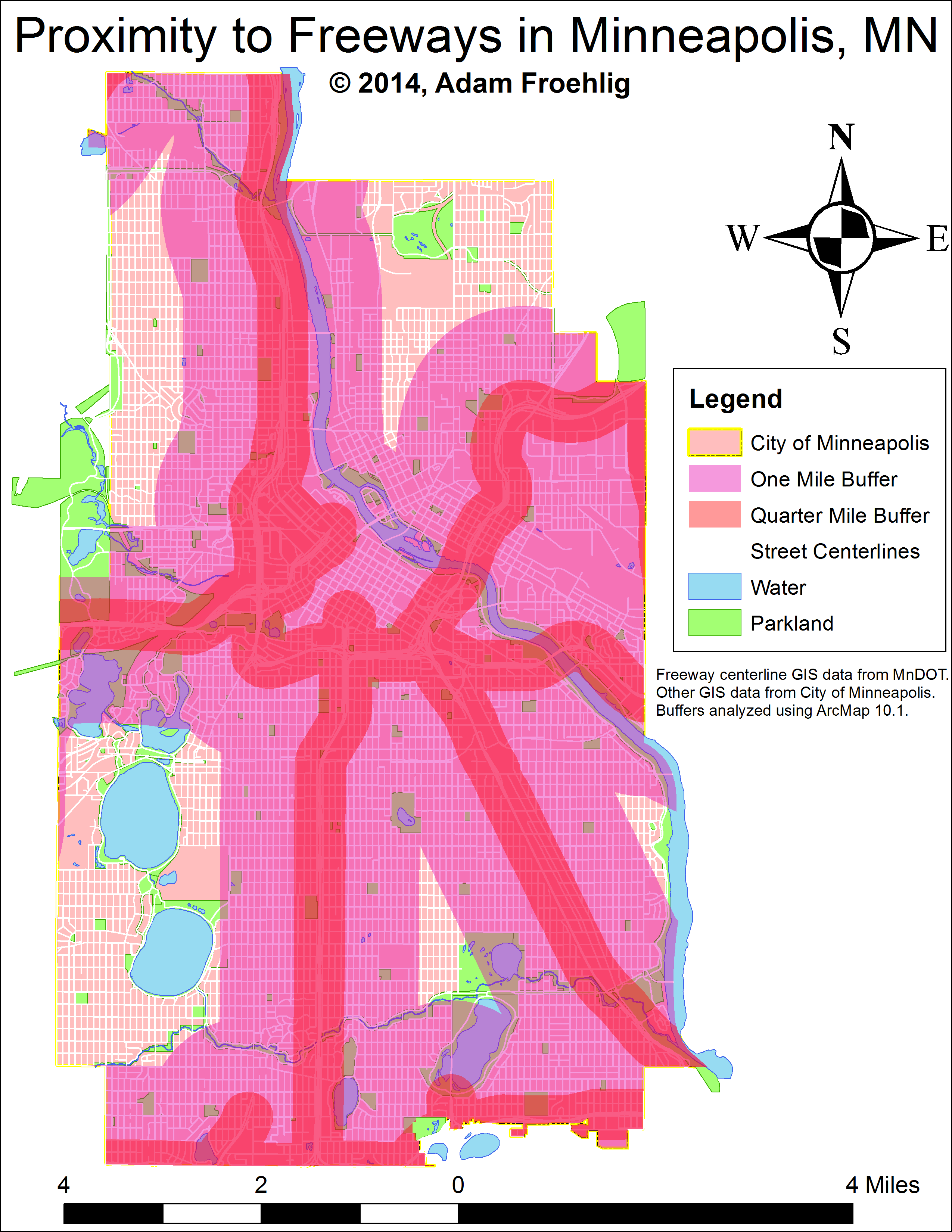Map of the Day: Freeway Proximity in Minneapolis - Streets.mn