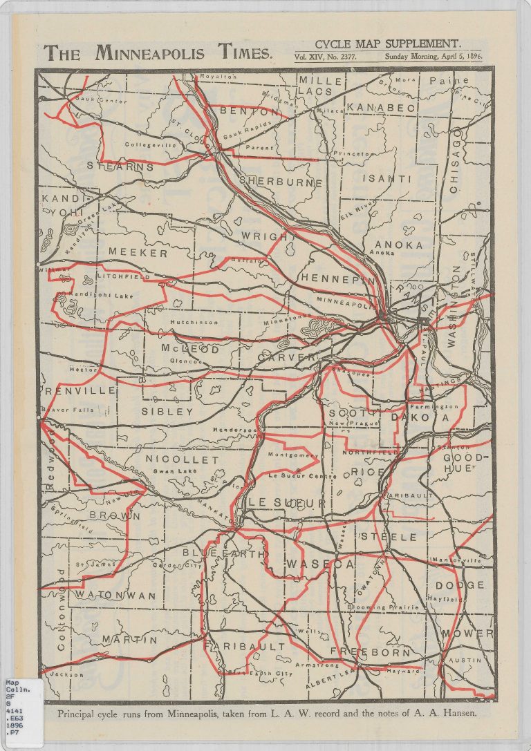 Map Monday: Cycle Tracks from Minneapolis, 1896 - Streets.mn