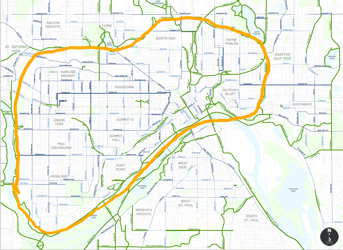The Real Highland Bike Map - Streets.mn